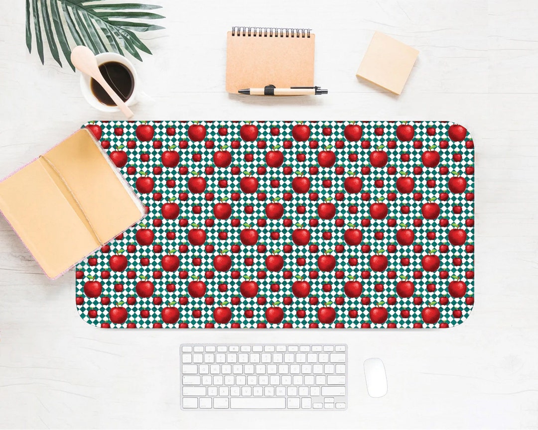 Apple Picnic Print Desk Mat, Aesthetic Desk Accessory, Workspace ...