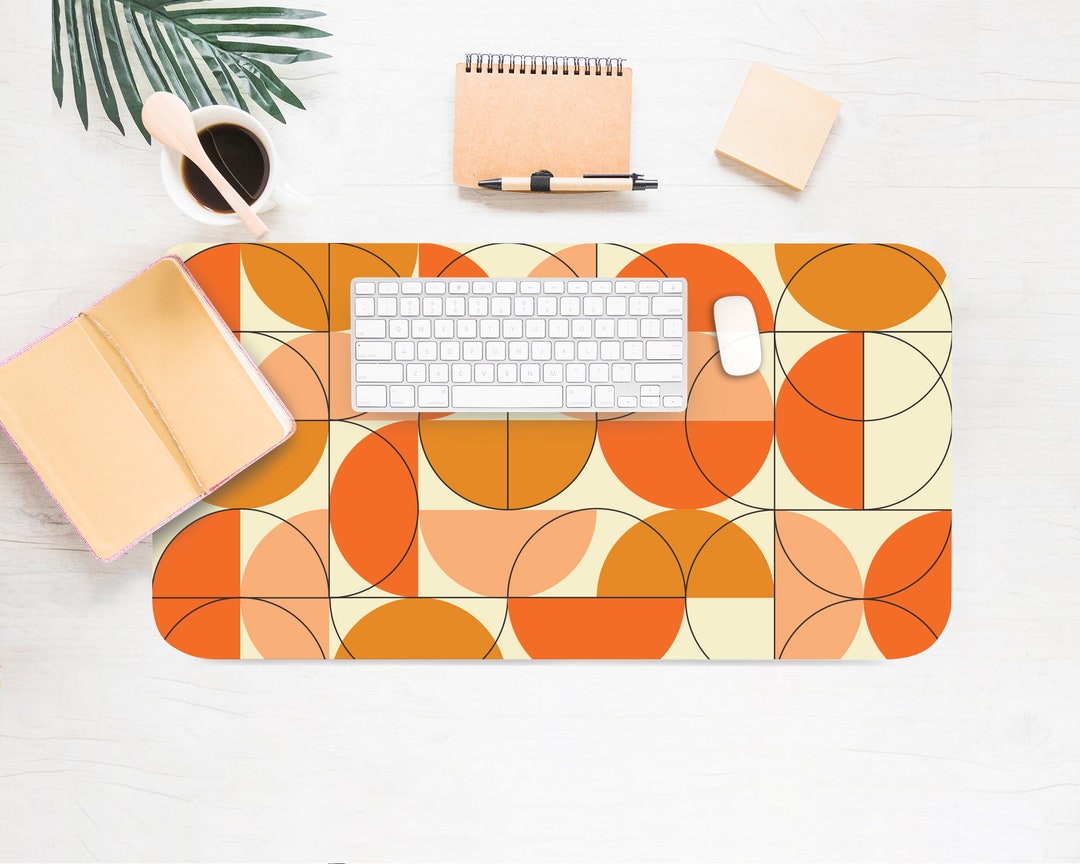 Half Circle Pattern Desk Mat, Desk Accessory, Cute Workspace, Trendy ...