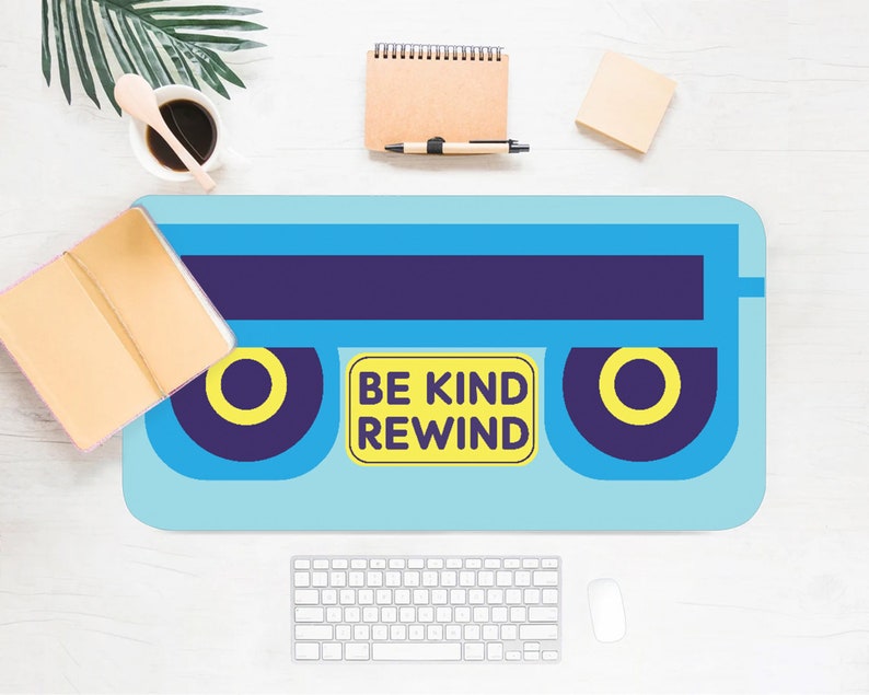 Be Kind Rewind Desk Mat, Aesthetic Desk Accessory, Cool Workspace ...