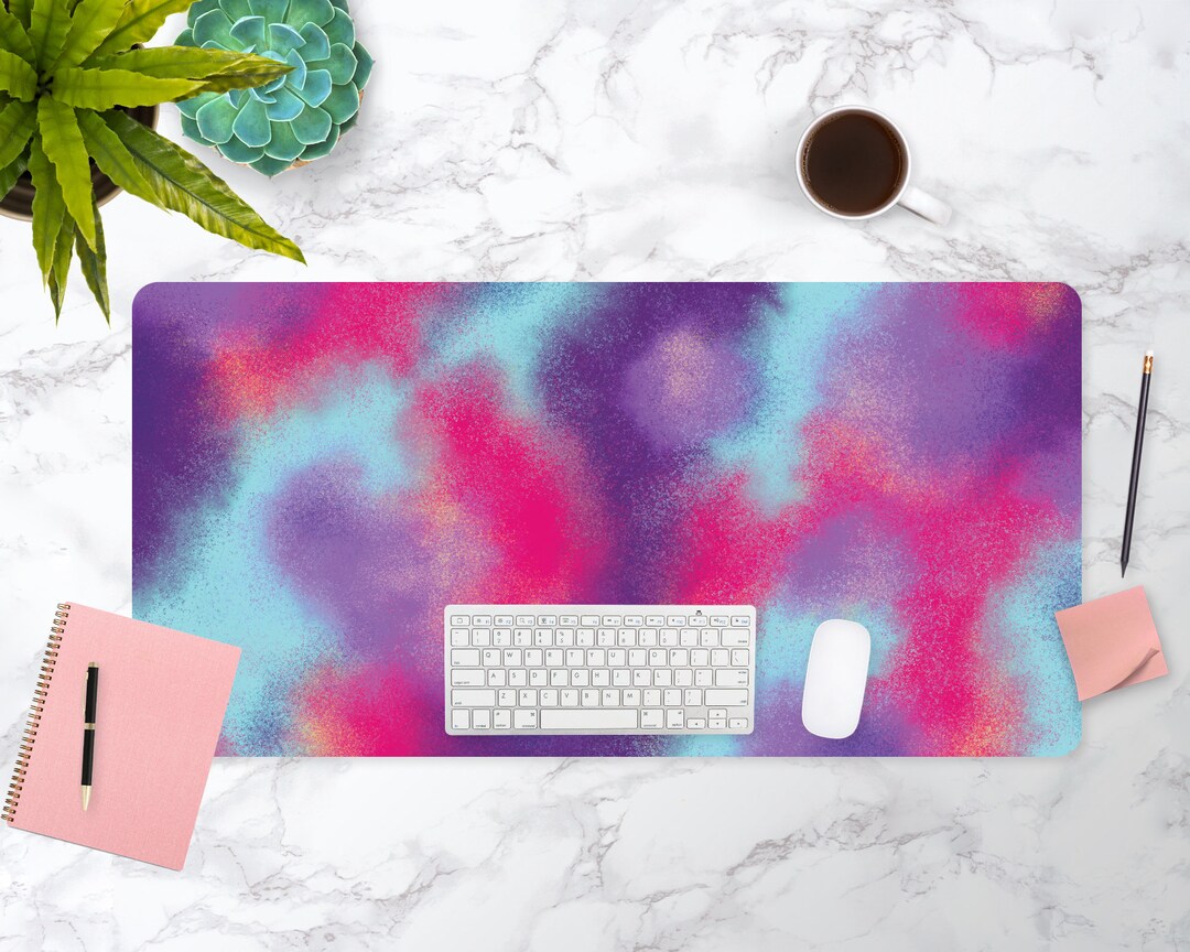 Splatter Dye Desk Mat, Desk Accessory, Cute Workspace, Home Office ...