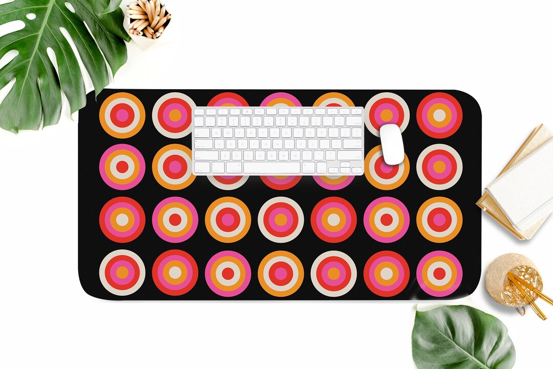 Mod Dots Desk Mat: Retro Graphic Workspace Accessory - Etsy