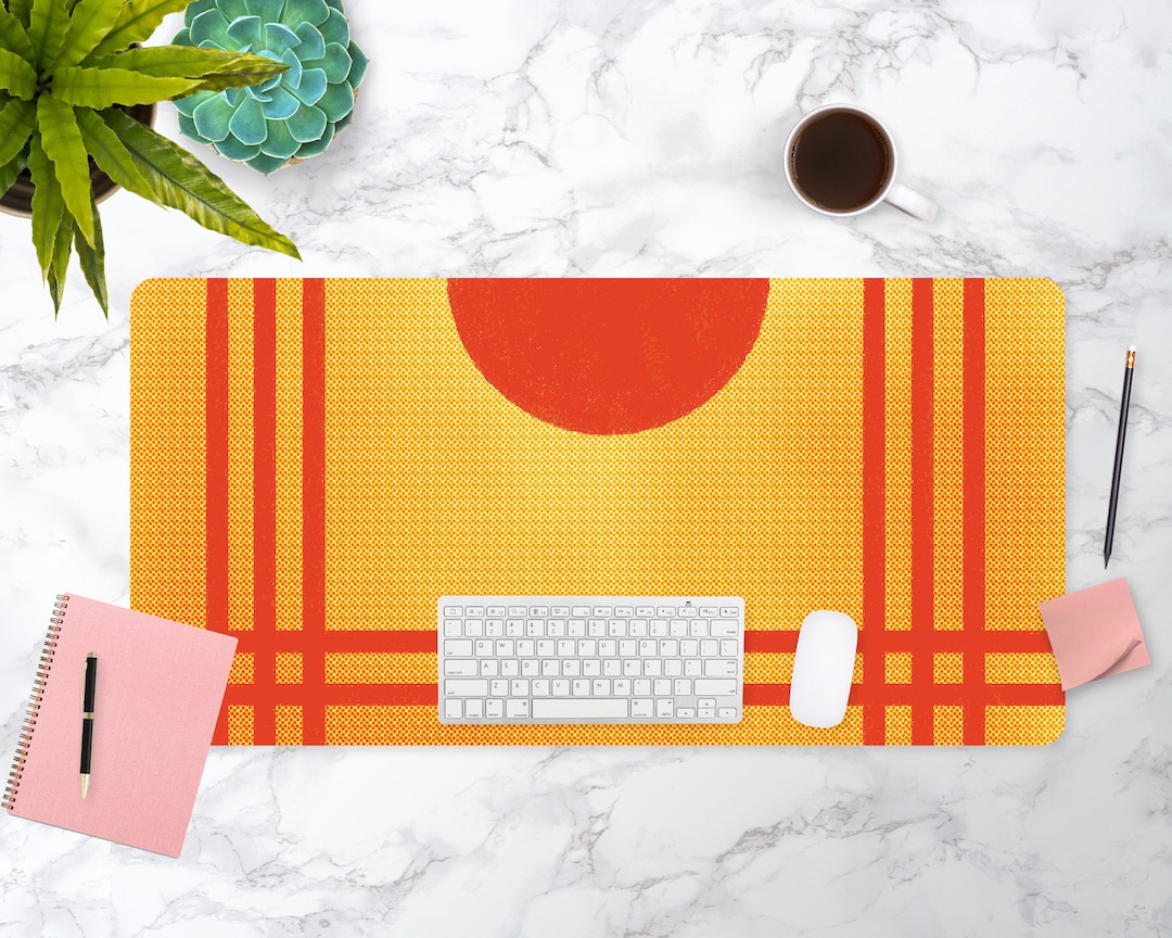 Half Sun Desk Mat, Desk Accessory, Asian Inspired, Trendy Workspace ...