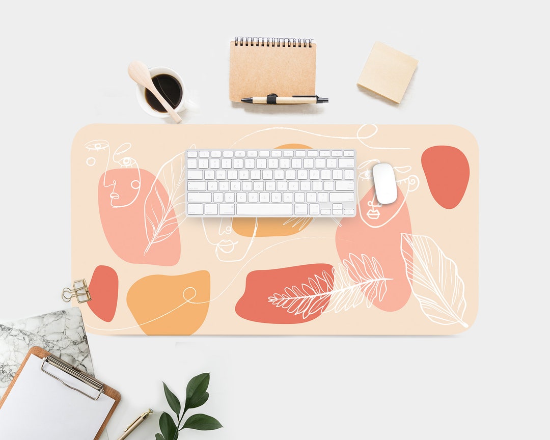 Blind Contour Art Desk Mat: Trendy Workspace Accessory - Etsy