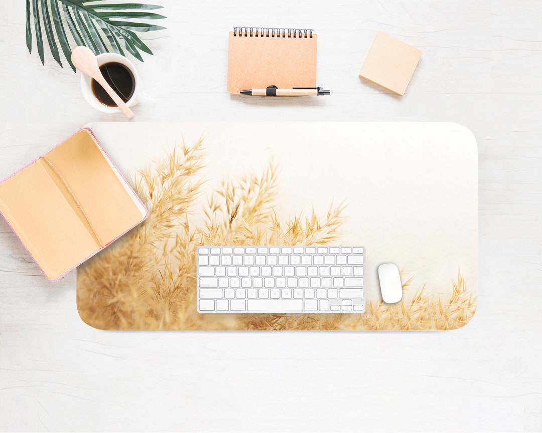 Wheat Print Desk Mat, Aesthetic Desk Accessory, Cute Workspace, Trendy ...