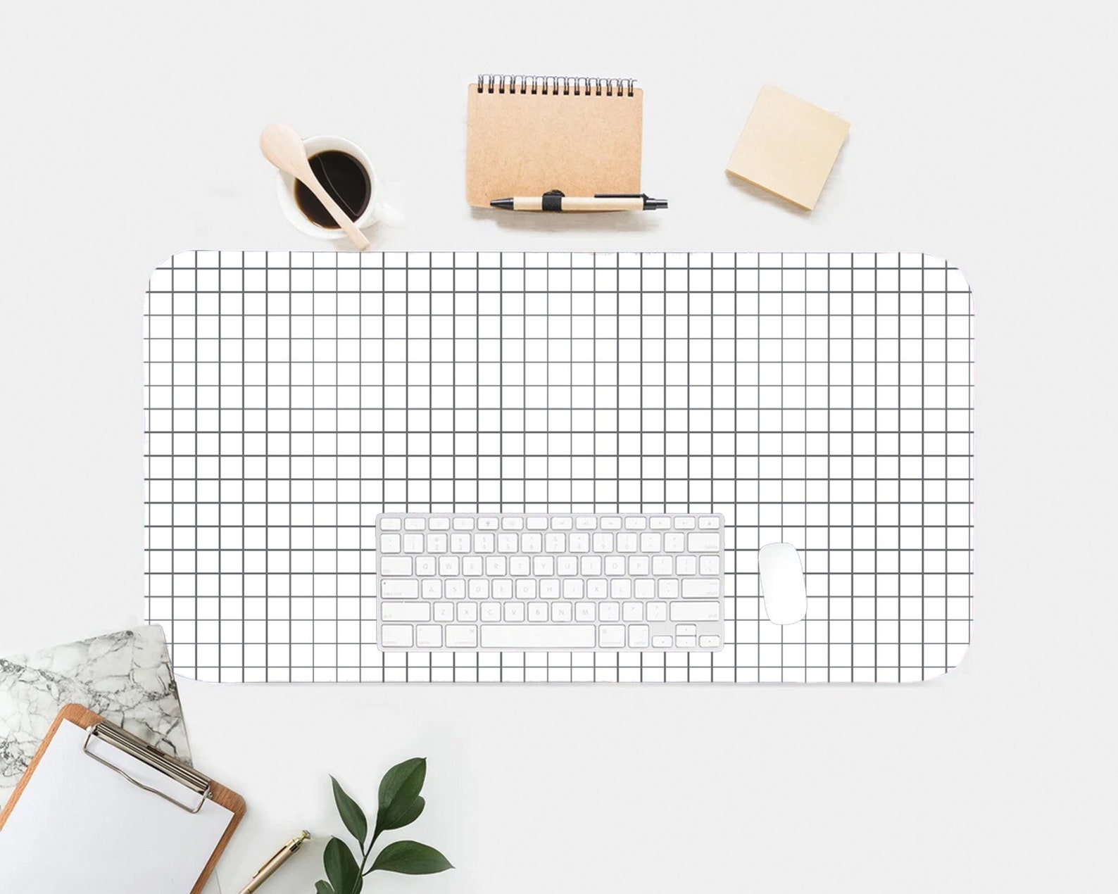 Graph Paper Desk Mat, Workspace Decor, Non-slip Rubber Base - Etsy