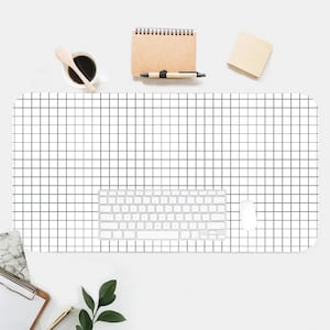 Graph Paper Desk Mat, Aesthetic Desk Accessory, Cute Workspace, Trendy ...