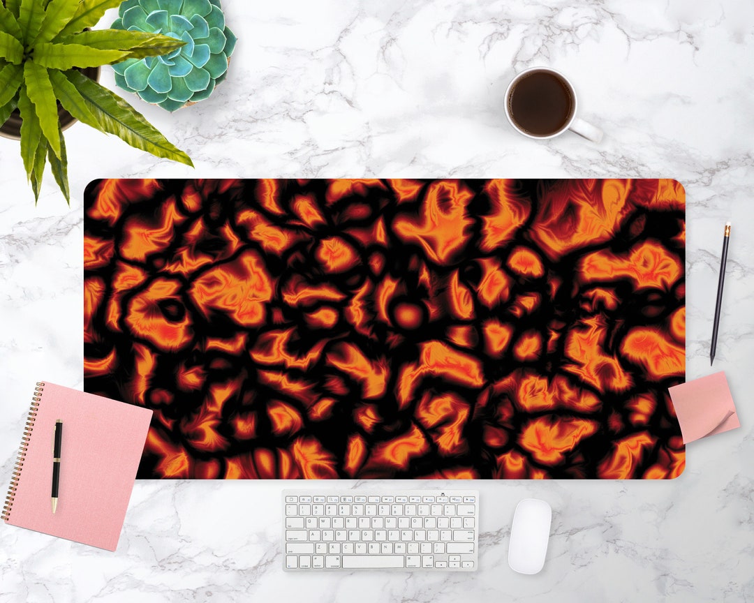 Fire Hologram Desk Mat, Desk Accessory, Edgy Workspace, Gaming Desk ...