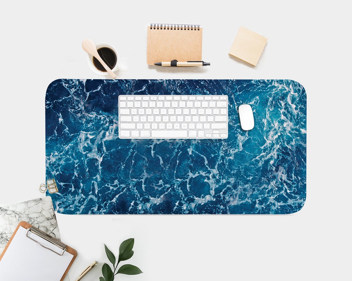 Ocean Print Desk Mat Beachy Desk Accessory Cute Workspace - Etsy
