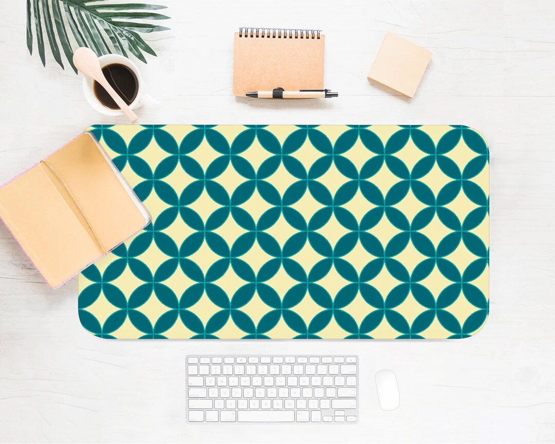 Circle Tiles Desk Mat, Aesthetic Desk Accessory, Cute Workspace, Trendy ...