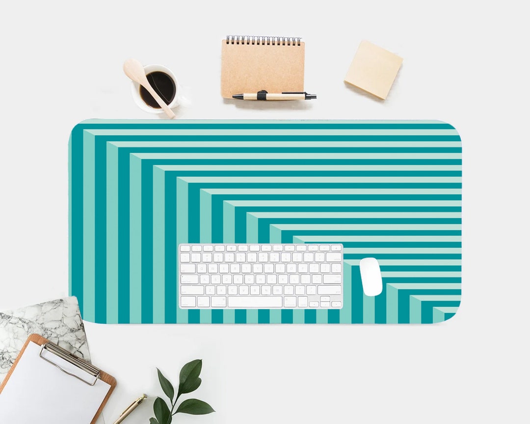 3D Stripes Desk Mat, Aesthetic Desk Accessory, Cute Workspace, Trendy ...