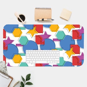 Shapes Party Desk Mat, Aesthetic Trendy Workspace, Boho Chic - Etsy
