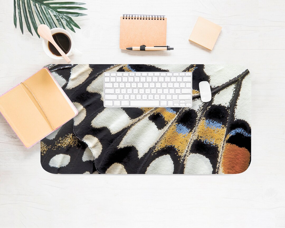 Butterfly Wing Print Desk Mat, Desk Accessory, Boho Workspace, Trendy ...