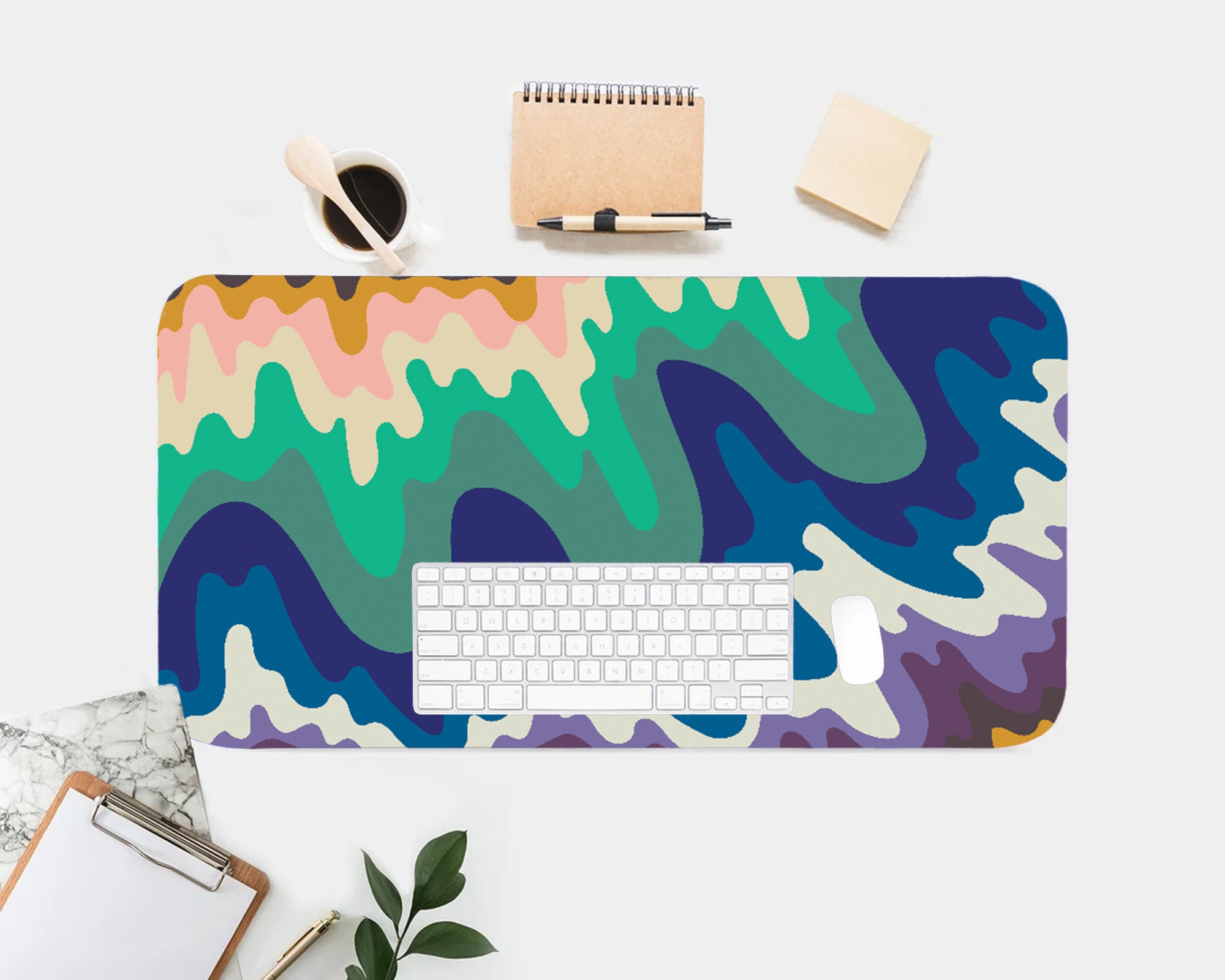 Drip Trip Print Desk Mat, Aesthetic Desk Accessory, Cute Workspace ...