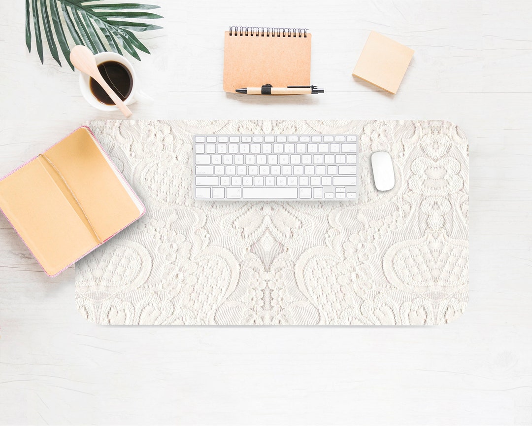 Lace Print Desk Mat, Aesthetic Desk Accessory, Cute Workspace, Trendy ...