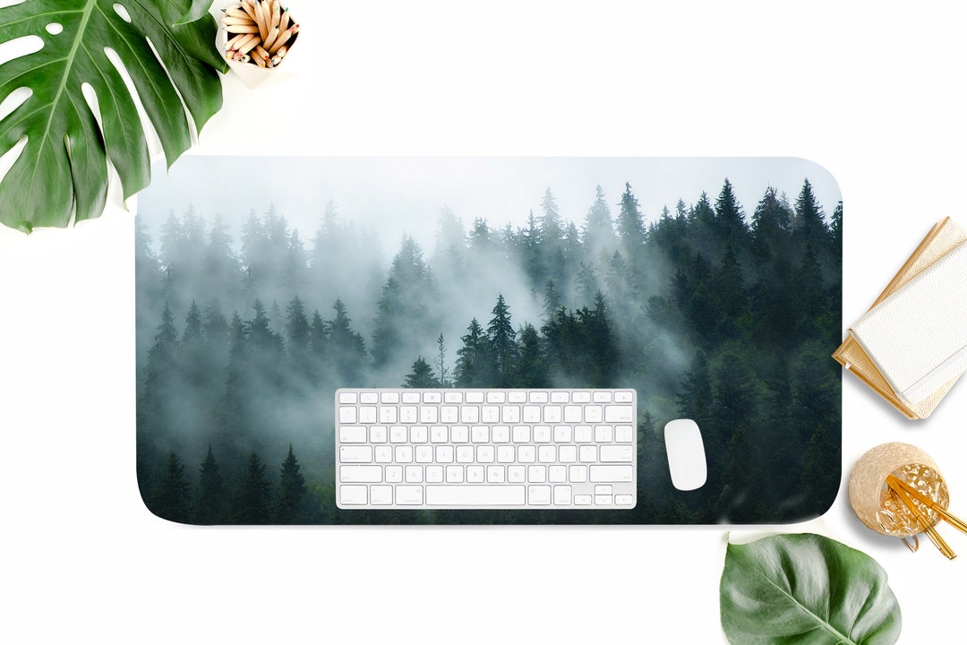 Forest Desk Mat, Desk Accessory, Trees, Nature Photography, Trendy ...