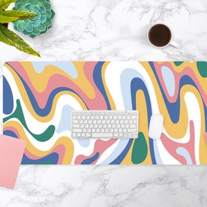 Retro Wave Print Desk Mat, Workspace Accessory - Etsy