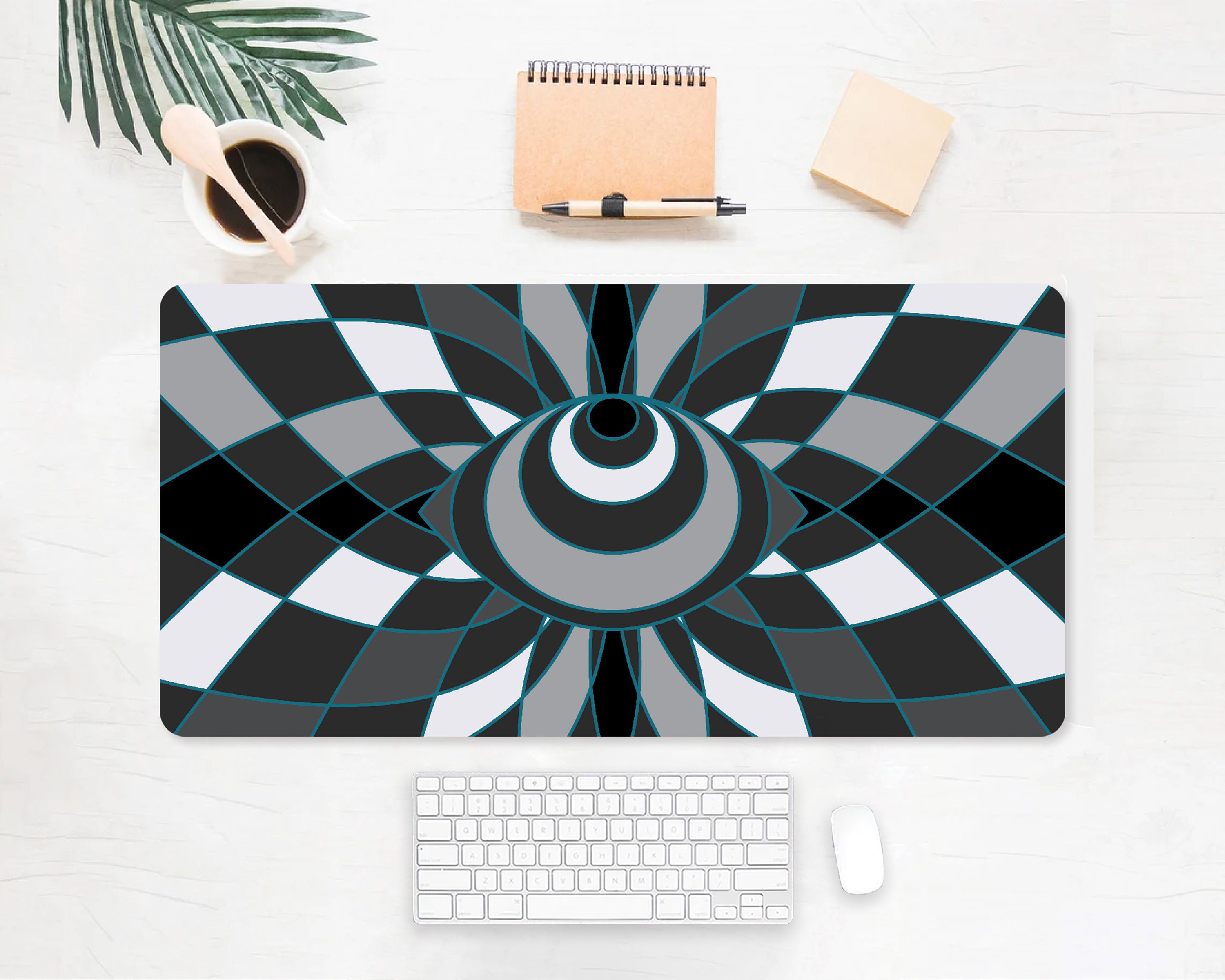 Trippy Checker Eye Desk Mat, Office Decor - Etsy