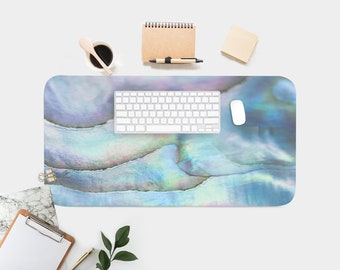 Clear Water Print Desk Mat, Beachy Desk Accessory, Cute Workspace ...