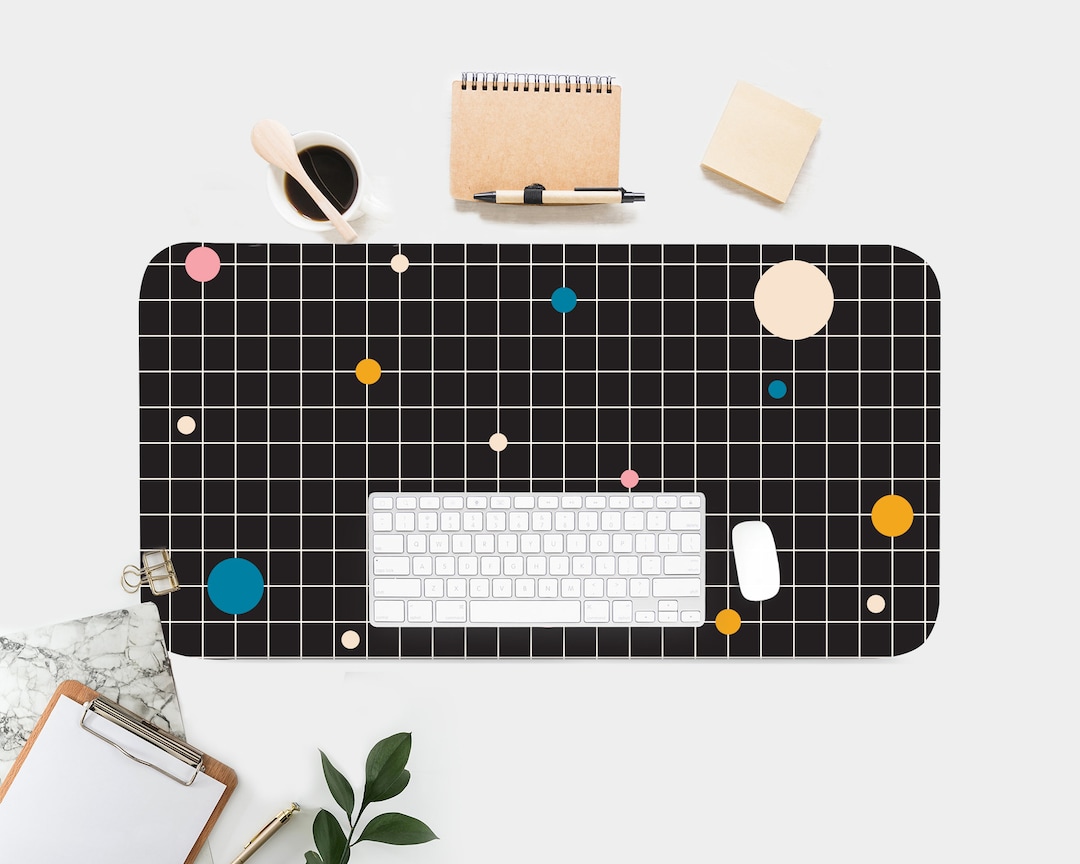 Bubble Grid Desk Mat, Aesthetic Desk Accessory, Cute Workspace, Retro ...