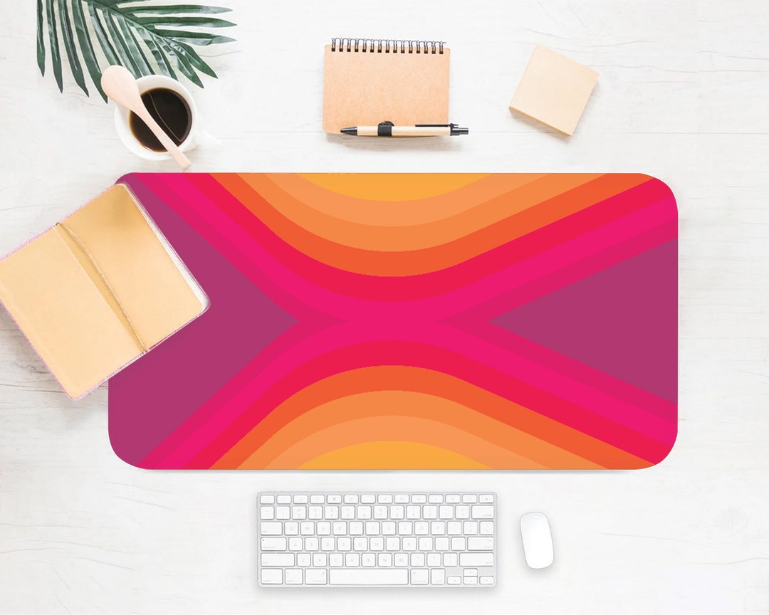 Sunset Reflection Abstract Desk Mat, Desk Accessory, Cute Workspace ...