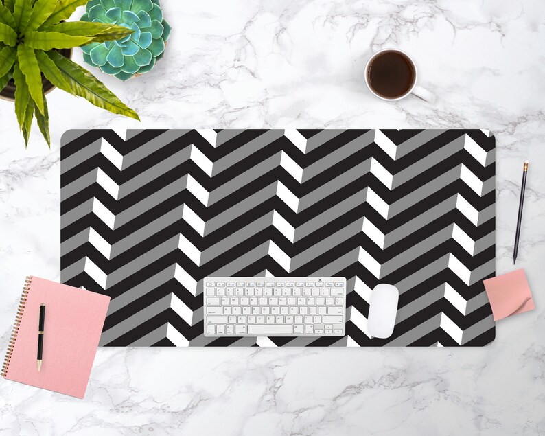 Striped Desk Mat, Brutalist Gamer Desk Pad, Fade-proof - Etsy