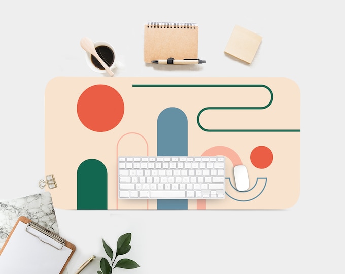 Abstract Graphic Print Desk Mat, Aesthetic Desk Accessory, Cute ...