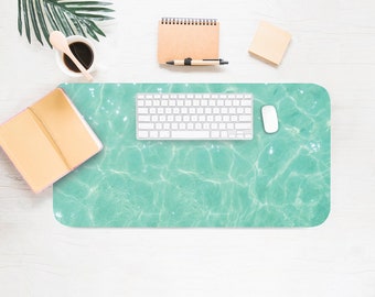 Clear Water Print Desk Mat, Beachy Desk Accessory, Cute Workspace ...