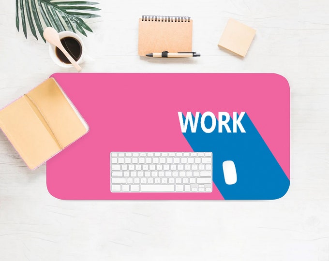 Work Modern Desk Mat, Aesthetic Desk Accessory, Cute Workspace, Trendy ...