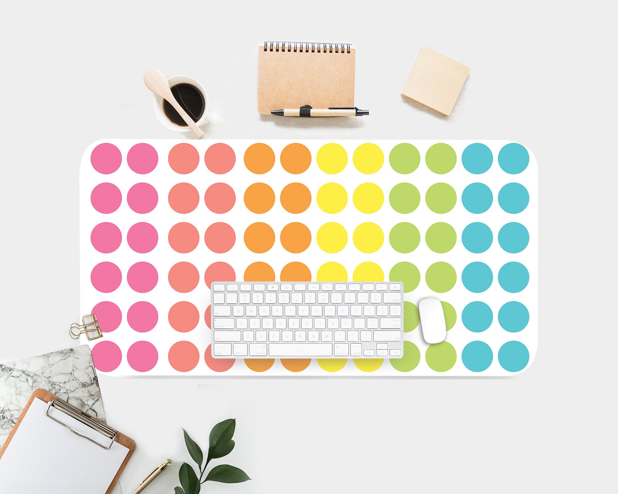 Rainbow Dots Desk Mat Aesthetic Desk Accessory Cute - Etsy