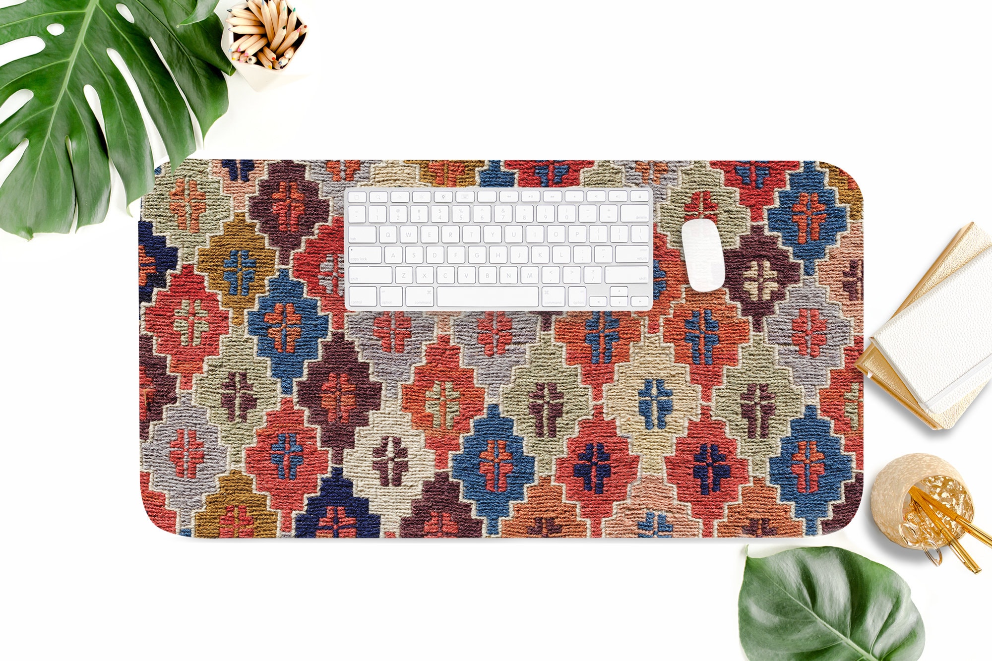 Woven Print Desk Mat Aesthetic Desk Accessory Cute - Etsy