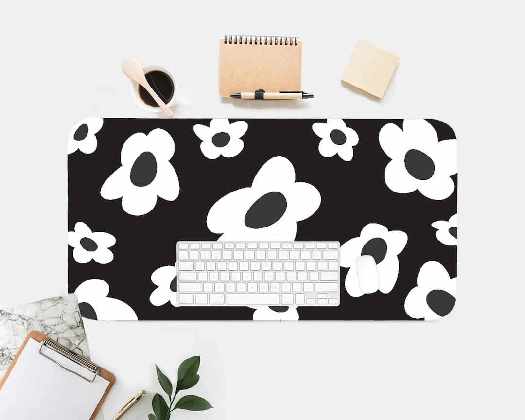 Y2K Floral Desk Mat, Groovy Office Decor, Non-slip Rubber Base - Etsy
