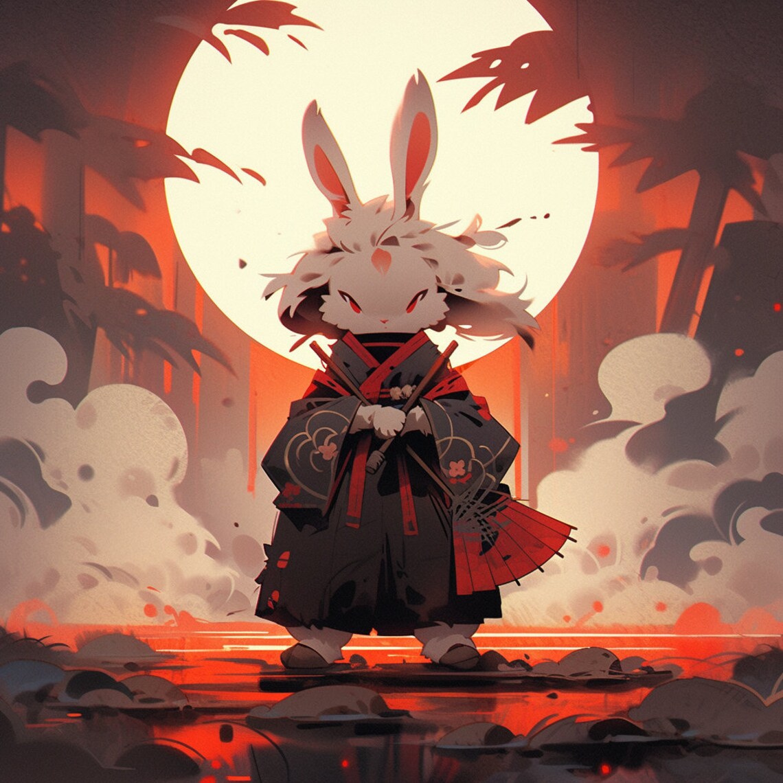 20 Warrior Rabbit Bunny, Cute Clipart Pngs, Set 1, Commercial Use ...