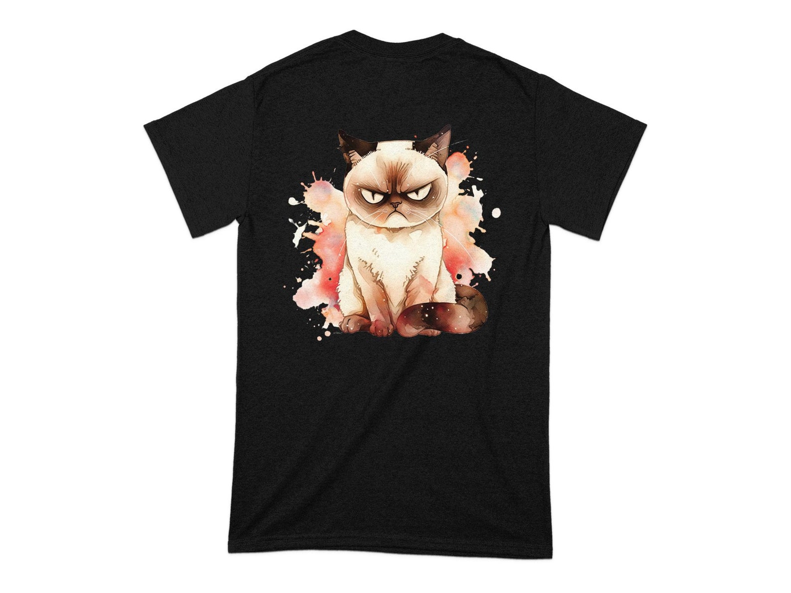Water Colour Style Grumpy Cat T-shirt Design, Cute Cat Tee, Cat Shirt ...