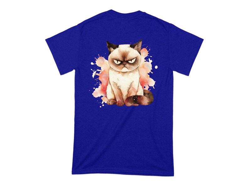 Water Colour Style Grumpy Cat T-shirt Design, Cute Cat Tee, Cat Shirt ...