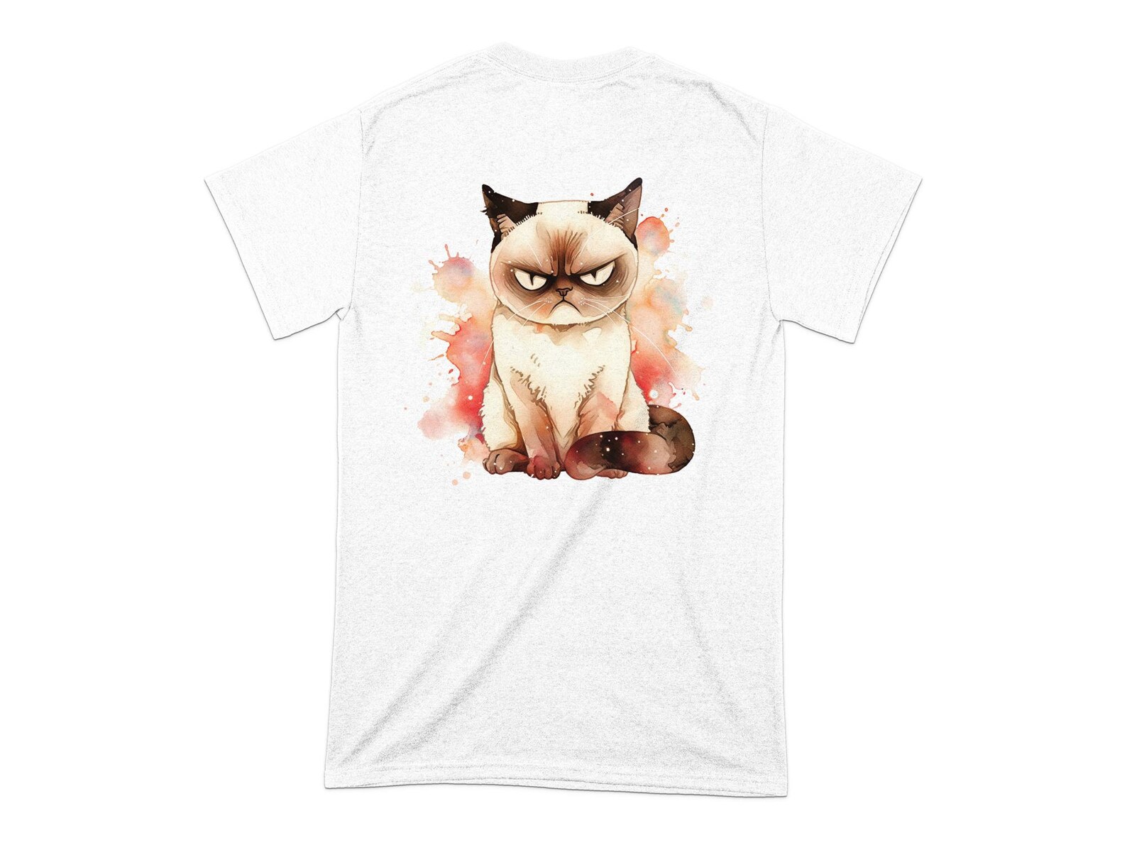 Water Colour Style Grumpy Cat T-shirt Design, Cute Cat Tee, Cat Shirt ...