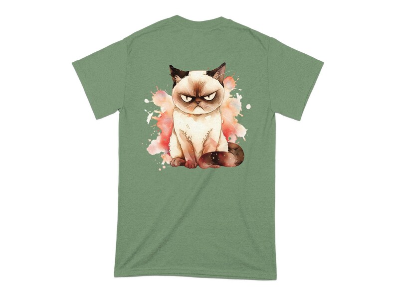 Water Colour Style Grumpy Cat T-shirt Design, Cute Cat Tee, Cat Shirt ...