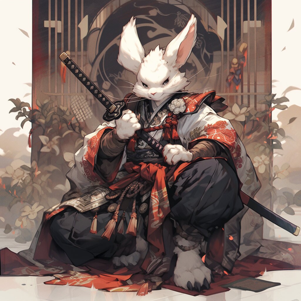 20 Warrior Rabbit Bunny, Cute Clipart Pngs, Set 1, Commercial Use ...