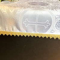 Cross With Wheat Ornament Embroidered White 100% Linen Napkins ...
