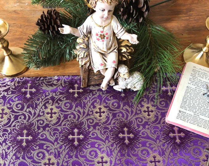 Home Altar Advent Catholic Liturgical Cloth Prayer Table Runner Purple ...