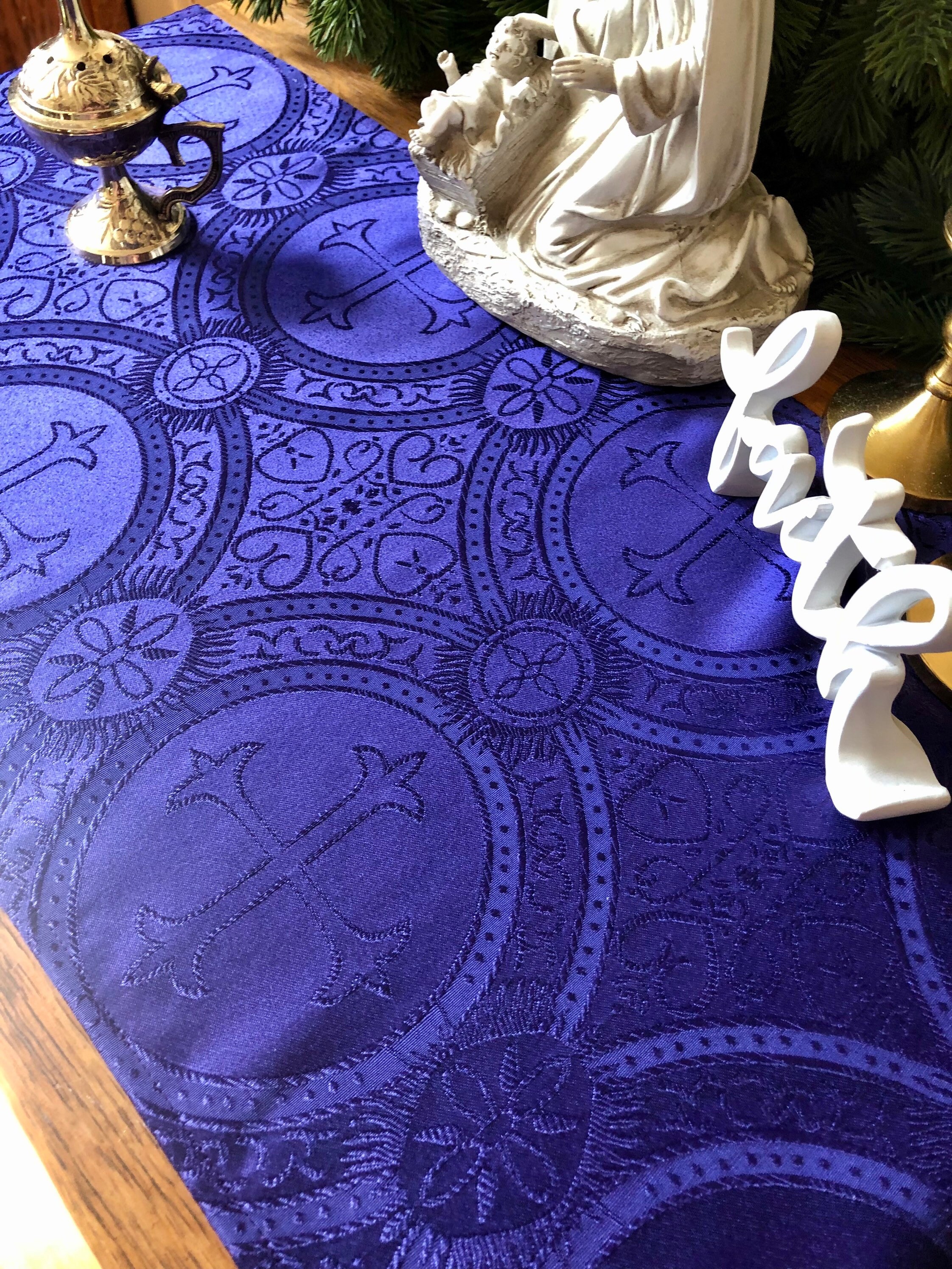 Lent Altar Catholic Christian Purple Prayer Table Cloth Crosses ...