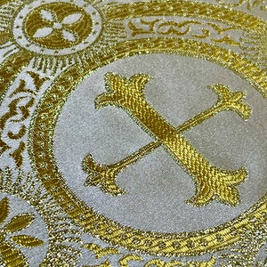 Home Altar Catholic Liturgical Runner Gold White Metallic Gold 2 Sizes ...