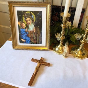 Altar Cloth Catholic Christian Home White Cotton With Rose Lace 3 Sizes ...