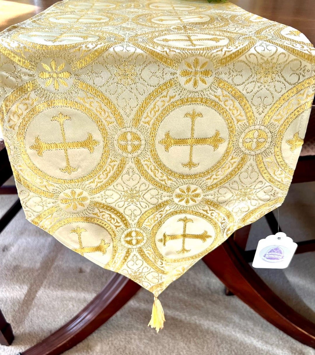 Home Altar Easter Catholic Liturgical Gold Metallic Gold Runner Linens ...