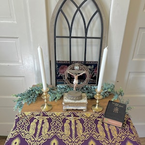 Lent Catholic Home Altar Cloth Crucifixion Eucharist Purple and Gold, 4 ...