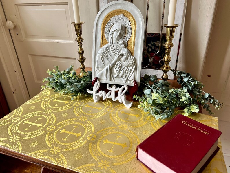 Home Altar Catholic Liturgical Runner Gold White Metallic Long - Etsy