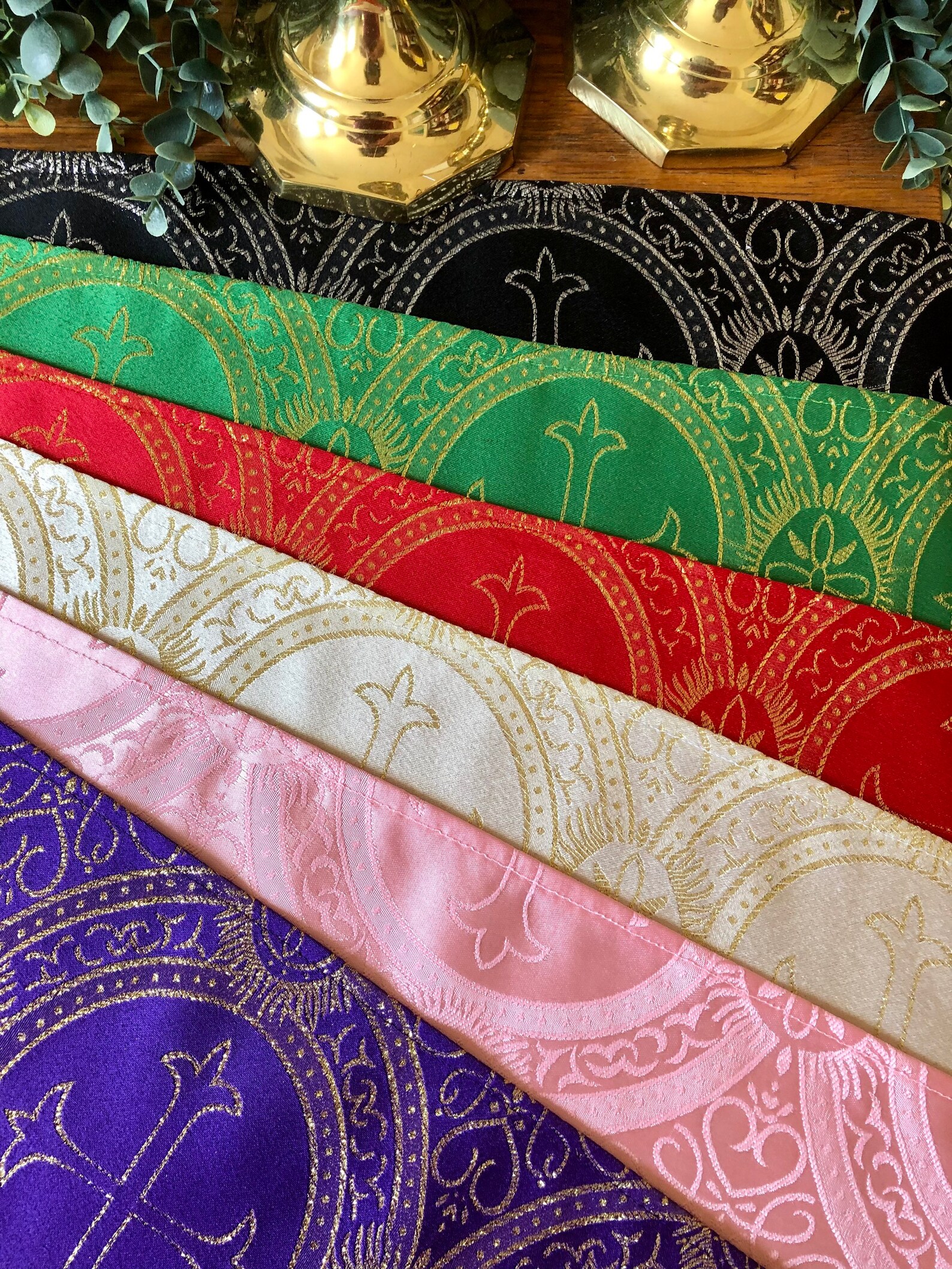 Altar Cloths SET of 6 Liturgical Catholic Christian Home 13 X 31 Inches ...