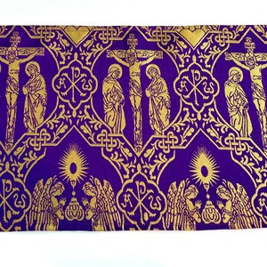 Lent Catholic Home Altar Cloth Crucifixion Eucharist Purple and Gold, 4 ...