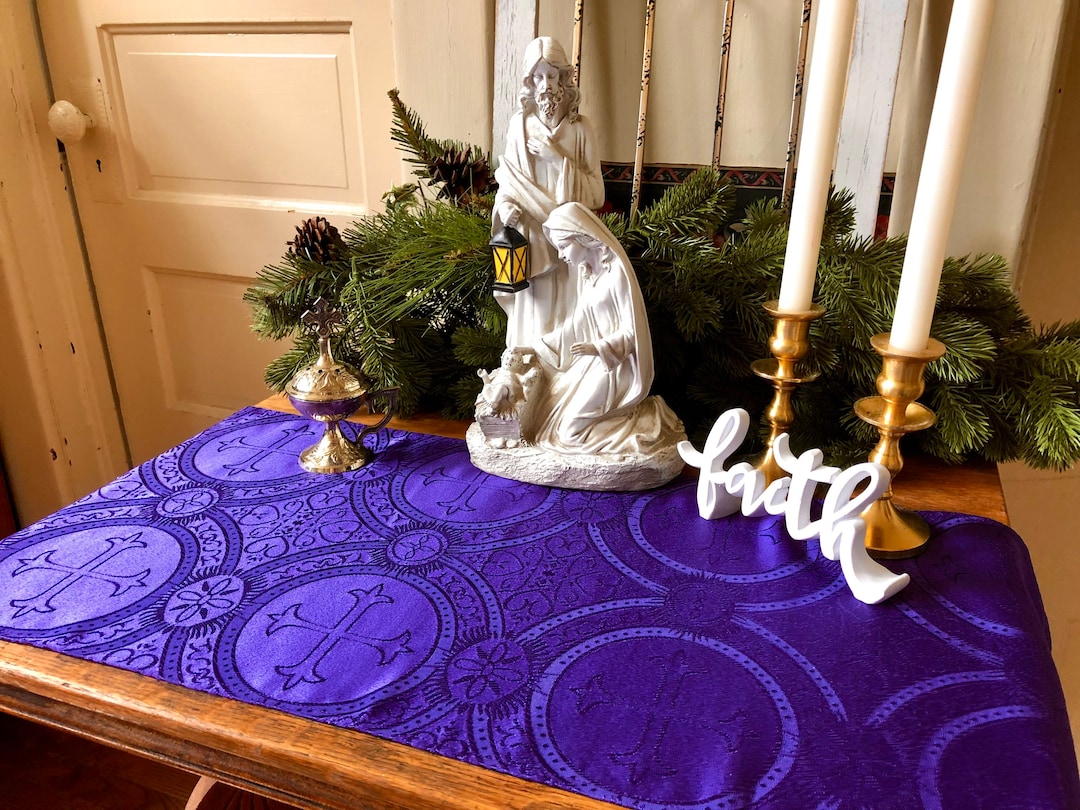 Home Altar Catholic Christian Lent Advent Purple 2 Sizes Prayer Table ...