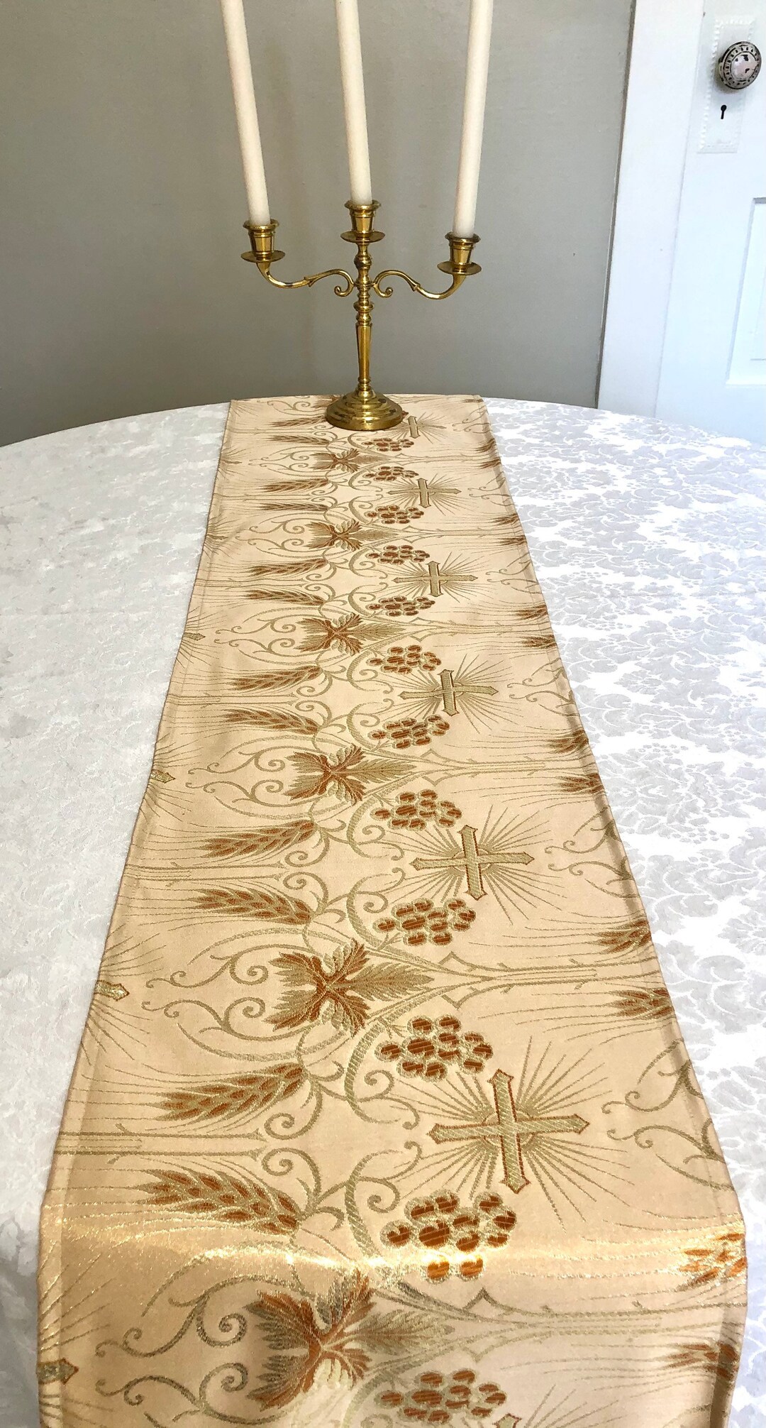 Eucharist Communion Table Runner Catholic Ordination Wedding 12.25 X 54 ...