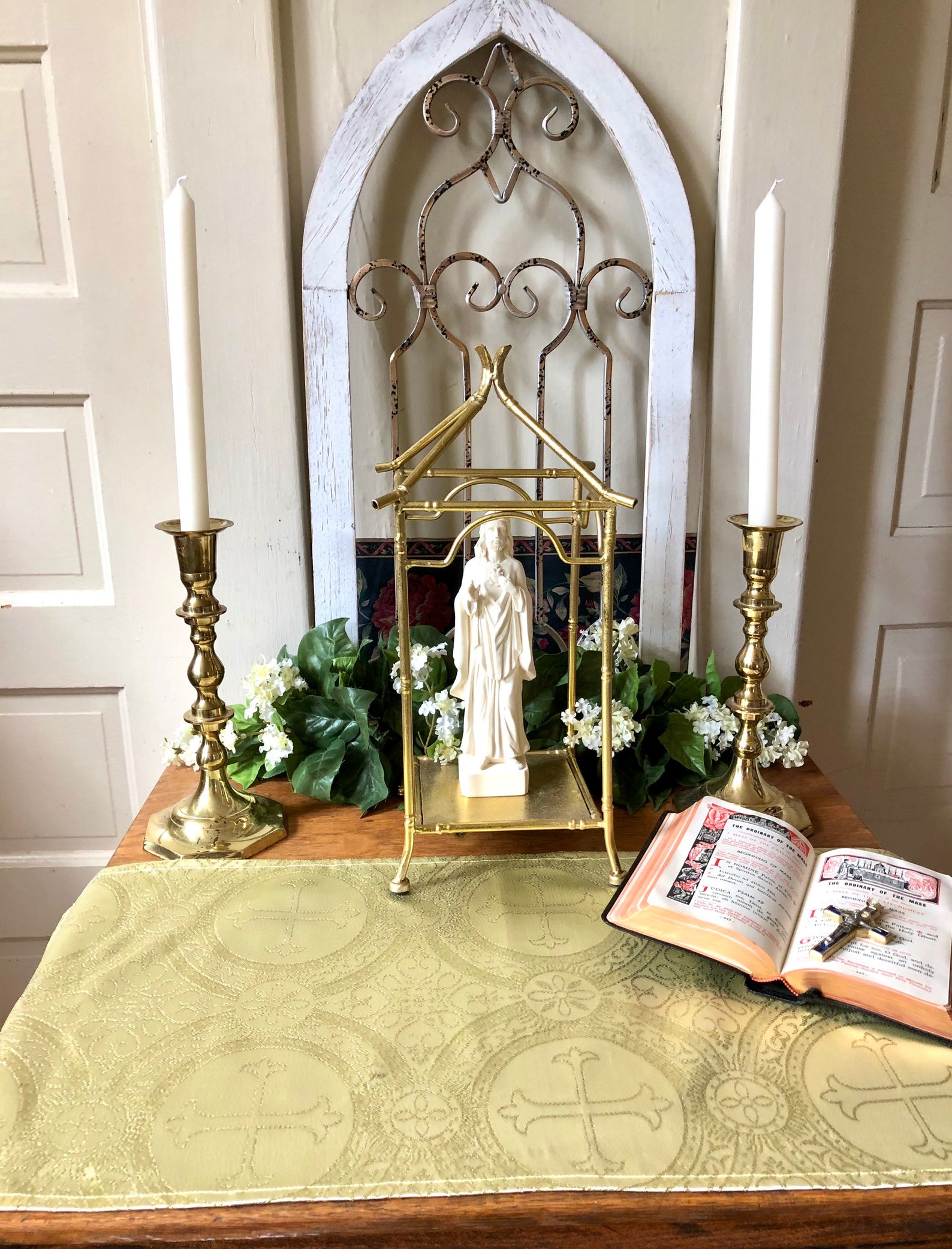 Altar Cloth Catholic Christian Home Shiny Gold With Metallic Gold 2 ...